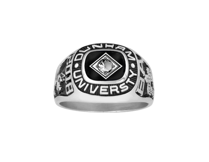 Enamel Panel Top Stadium Custom School Class Rings